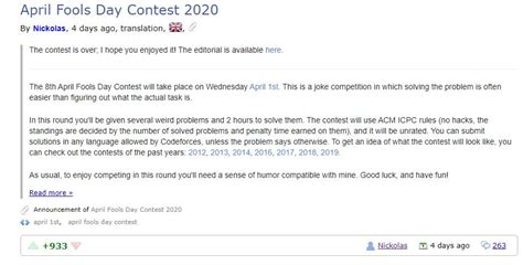 codeforces april fools day contest 2020 review leedongbin s blog