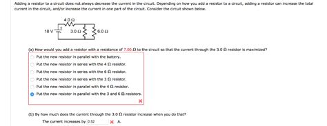 solved adding a resistor to a circuit does not always