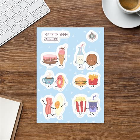 Food Stickers Kawaii Dancing Eggs Bacon Tasty Aesthetic Kitchen