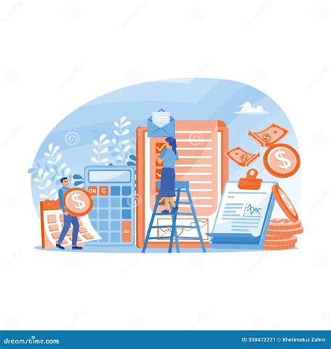 Payroll Teamwork Sign Concept Illustration Royalty Free Cartoon