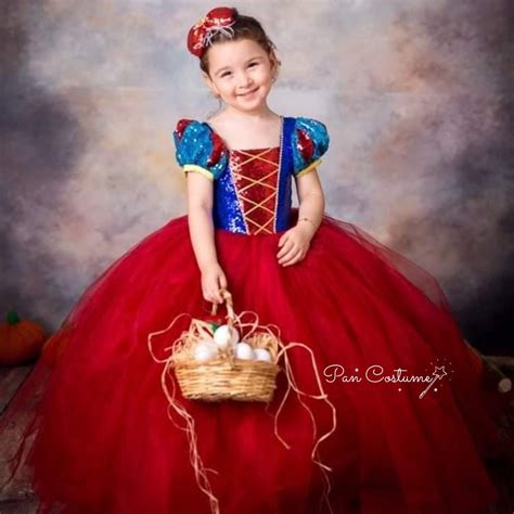 Red Snow White Costume Princess Birthday Dress Halloween Costume