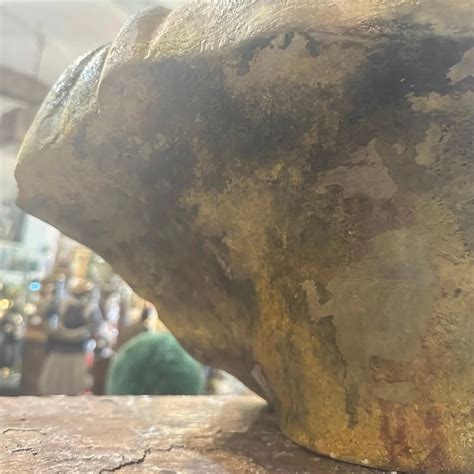 Proantic Buste Néo Classique En Plâtre Patiné Doré Des Années 19