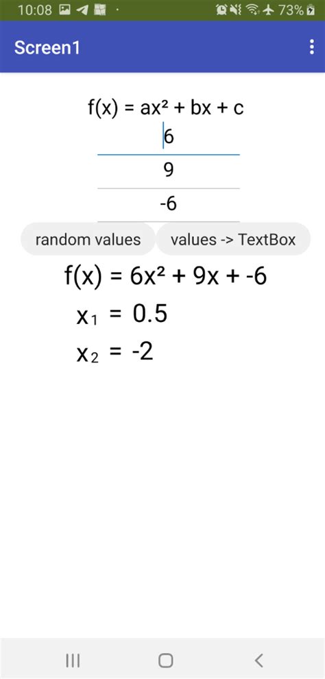Maths Quadratic Equations Generator Mit App Inventor Help Mit App Inventor Community