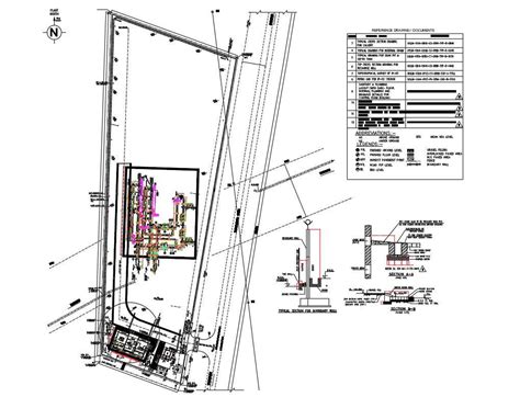 Dwg Drawing File Shows The Details Of Pipeline Plan And Boundary Wall Layout In The Autocad