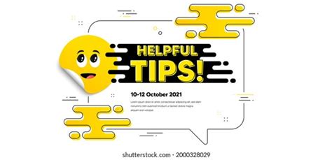 Helpful Tips Text Cartoon Face Sticker Stock Vector Royalty Free