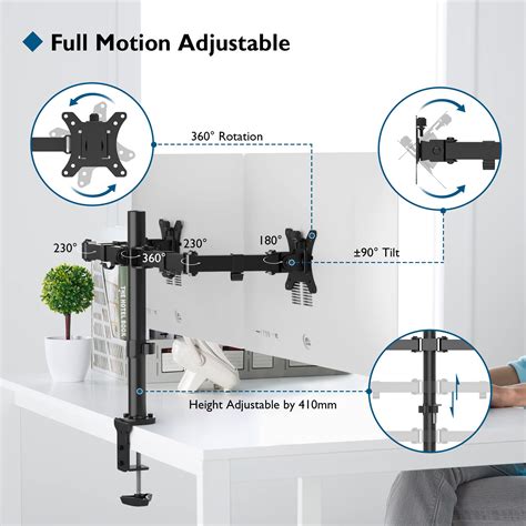 Braccio Monitor Supporto Doppio Monitor Putorsen Regolabile Per