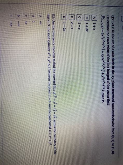 solved q3 let p be the arc of a unit circle in the xy plane