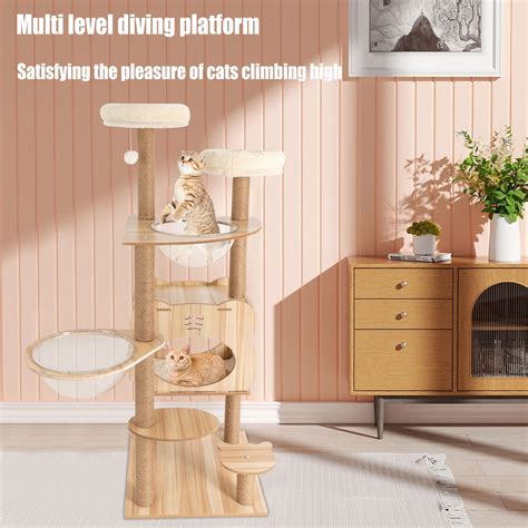 54 Cat Tree Cat Climbing Tower Modern Density Board Cat Tree Condo
