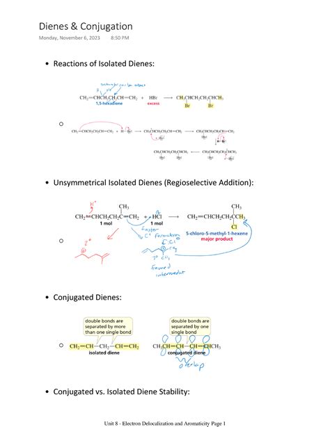 Unit 8 Electron Delocalization And Aromaticity Reactions Of