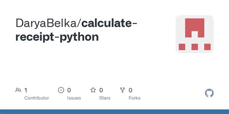 Github Daryabelkacalculate Receipt Python