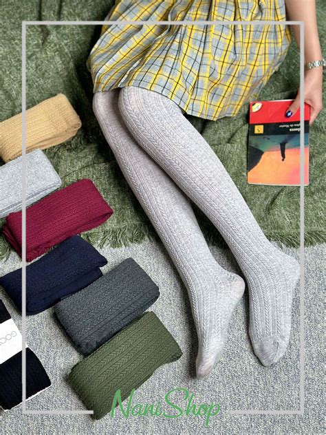 جوراب شلواری بافت طرح گندمی