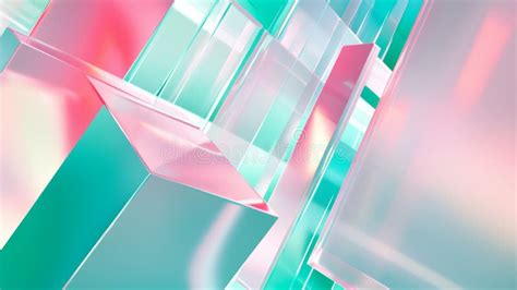 Geometric Shapes With Translucent Surfaces Are Overlapping Creating A Colorful And Modern