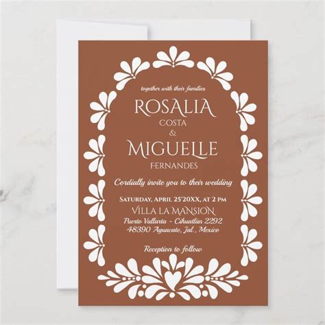 Talavera Terracotta Boho Arch Mexican Wedding Invitation Zazzle In