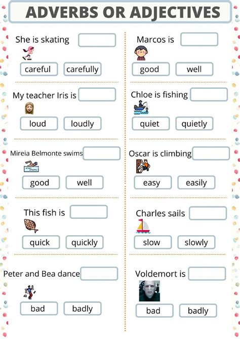 Free Printable Adjective Adverb Sort Worksheet 1 Artofit