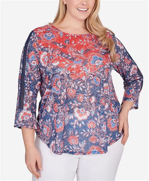 Ruby Rd Plus Size Independence Chevron Top Macys