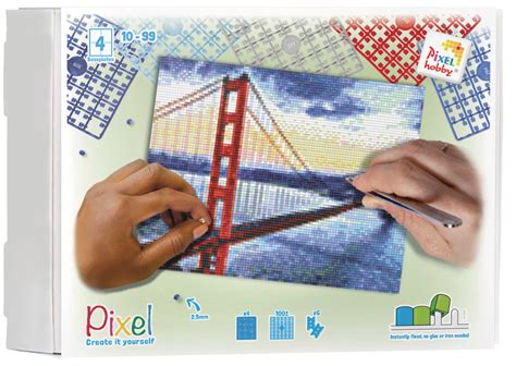 Pixelhobby Set Mit 4 Basisplatten Golden Gate Bridge