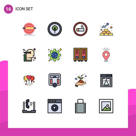 Set Of 16 Modern Ui Icons Symbols Signs For Idea Asset Biology Money Finance Editable Creative