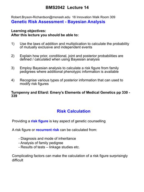 Bayesian Genetic Risk Assessment Pdf Apolipoprotein E Dominance Genetics