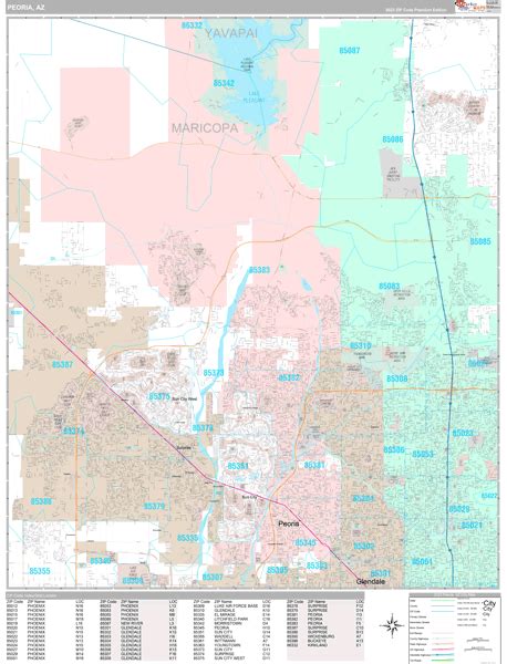 Peoria Arizona Wall Map Premium Style By Marketmaps Mapsales
