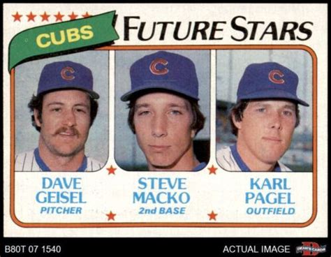 1980 Topps 676 Dave Geisel Steve Macko Karl Pagel Cubs Rcs Rc 85