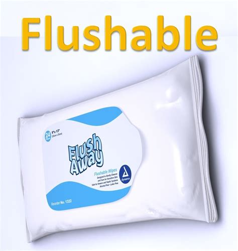Adult Wipes Flushable Dynarex Flush Away™ 9” X 13” 24 Pkg 24