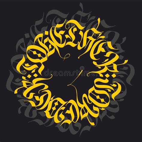 Gothic Seamless Circle Creative Hand Drawn Gothic Pattern Font Color