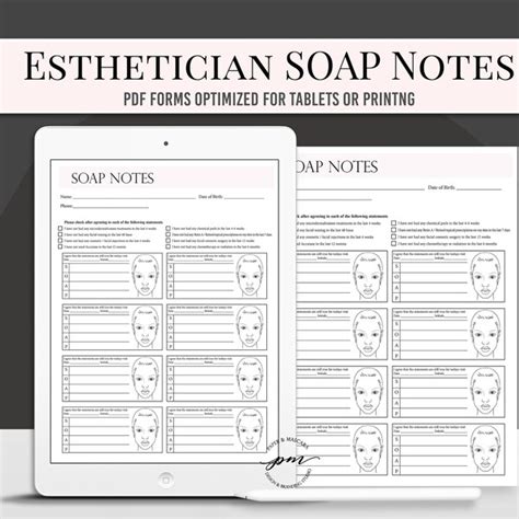 Esthetician Soap Notes Etsy