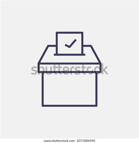 Outline Election Box Icon Illustration Vector Stock Vector Royalty