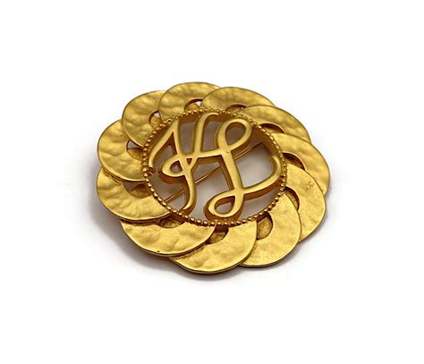 Karl Lagerfeld Attributed To Vintage Gold Tone Kl Logo Initials