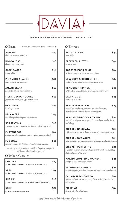 Primi Piatti E Secondi Piatti Davia Restaurant