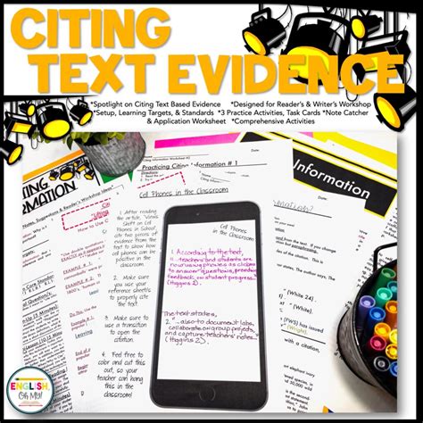Citing Text Based Evidence Readers Workshop Writers Workshop