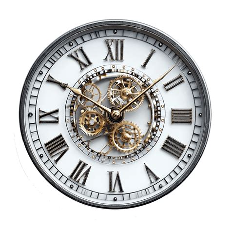 A Realistic 3d Clock Face With Visible Gears 3d Wall Clock Gears Png