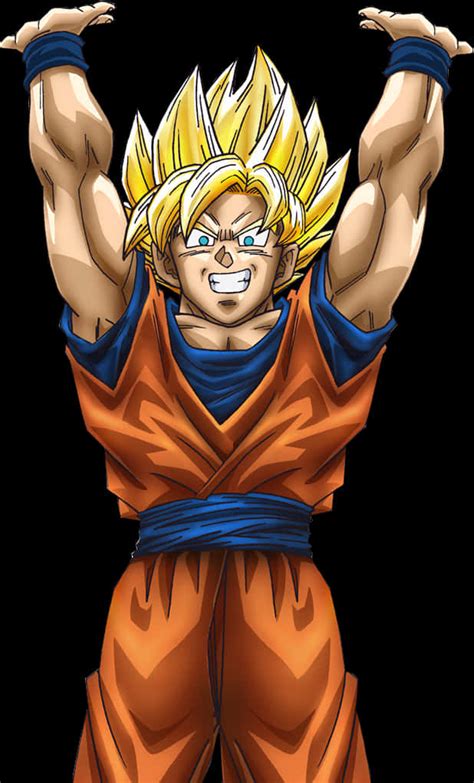 Super Saiyan Goku Victory Pose Png Image