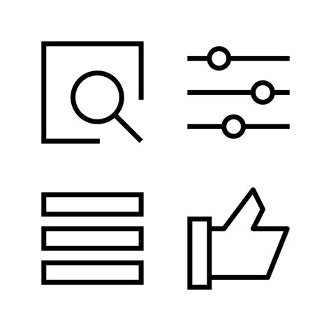 User Interface Icons Set Search Setting Menu Like Perfect For