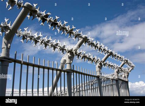 Razor Wire Compound Mod Establishment Portland Bill Dorset England Uk