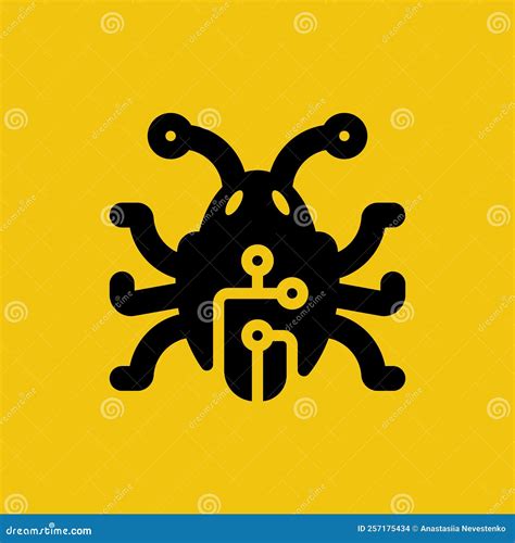 Icona Del Bug Del Circuito Composizione Dellhacker Per La Sicurezza