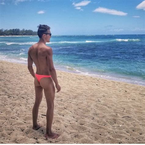 Gay Guy At Beach In Thong Corey716