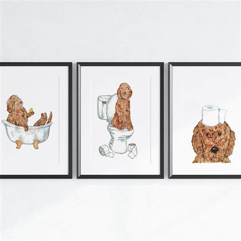 Cockapoo Toilet Art Etsy