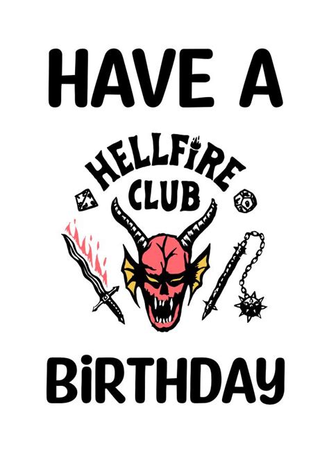 Stranger Things Hellfire Club Inspired Card Thortful