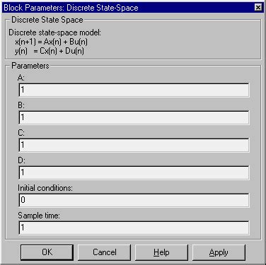 Discrete State Space Simulink Reference