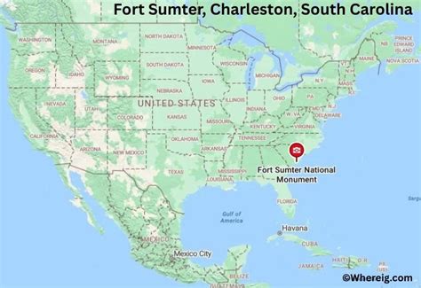 Where Is Fort Sumter Located Charleston South Carolina Location Map