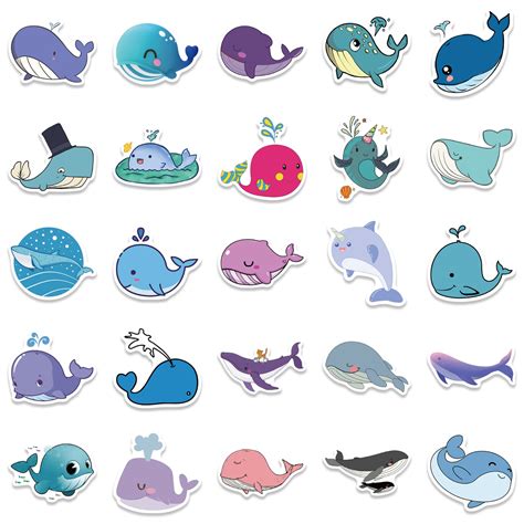 50pcs Whale Stickers Au Sticker World