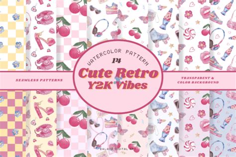 Y2k Cute Retro Patterns Set Graphic By Balada Digital Art · Creative