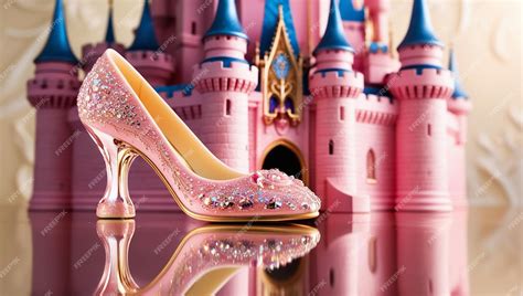 A Princess Shoe Is On Display With A Princess Shoe Premium Ai