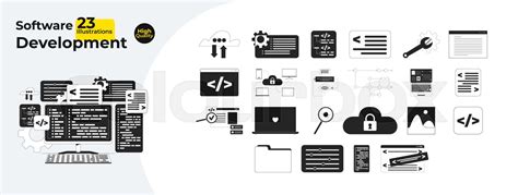 Software Development And Programming Outline Illustrations M Colourbox