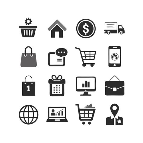 Ecommerce And Shopping Icon Set Vector Illustration Premium Ai