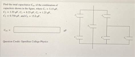 Solved Find The Total Capacitance Ctor Of The Combination Chegg Com