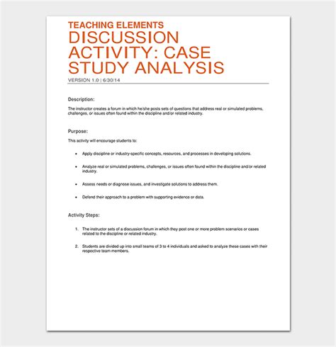 Case Analysis Template 14 Samples And Formats