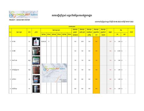 Materials List Project Construction Check Mep System Facebook