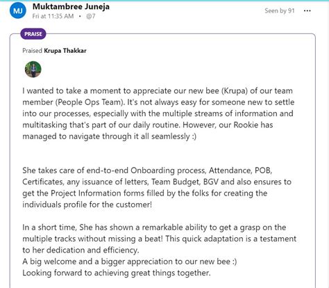 Recognition Gratitude Krupa Thakkar 10 Comments